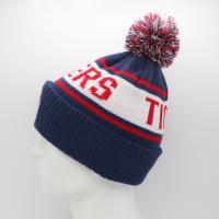 China Custom Thick Knitted Beanies Bobble Hat 58cm Acrylic Winter Hat for Team OEM ODM for sale