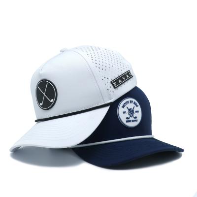 China SGS Certified Polyester Golf Hat Unisex Waterproof Sporty Cap 56-60cm Custom Logo for sale