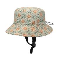 China Custom Printed Recycled Bucket Hat with Chin Strap Adjustable 58cm Unisex Waterproof Surf Hat for sale