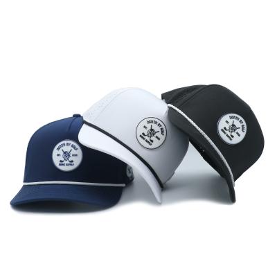 China Custom Breathable Waterproof Baseball Hat with Curve Brim Laser Cut Perforated Design 56-60cm for sale