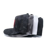 China Custom Breathable Waterproof Baseball Hat with Curve Brim Laser Cut Perforated Design 56-60cm for sale