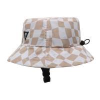 China Custom Recycled Bucket Hat with Embroidery Patch Safety Chin Strap 58cm Waterproof Unisex for sale