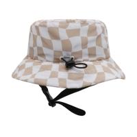 China Custom Recycled Bucket Hat with Embroidery Patch Safety Chin Strap 58cm Waterproof Unisex for sale