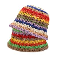 China Wholesale Hollow Flower Panama Knitted Crocheted Fisherman Bucket Hat for Women 58cm Acrylic for sale