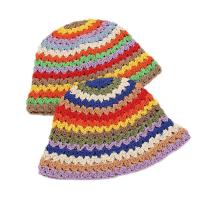 China Wholesale Hollow Flower Panama Knitted Crocheted Fisherman Bucket Hat for Women 58cm Acrylic for sale