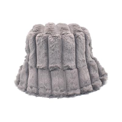 China Customizable Faux Fur Fisherman Cap for Women Breathable Basin Hat 100% Cotton for sale