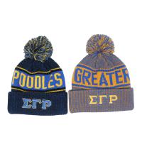 China Custom Unisex Two Color Blend Bobble Hat Winter Beanie 100% Acrylic 58cm Team Sports for sale