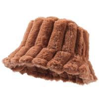 China Custom Solid Color Fisherman Cap Thick Warm Bucket Hat for Women 100% Polyester for sale
