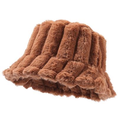 China Custom Solid Color Fisherman Cap Thick Warm Bucket Hat for Women 100% Polyester for sale