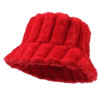 China Custom Solid Color Fisherman Cap Thick Warm Bucket Hat for Women 100% Polyester for sale