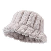 China Custom Solid Color Fisherman Cap Thick Warm Bucket Hat for Women 100% Polyester for sale