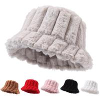 China Custom Solid Color Fisherman Cap Thick Warm Bucket Hat for Women 100% Polyester for sale