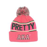 China Custom Unisex Two Color Blend Bobble Hat Winter Beanie 100% Acrylic 58cm Team Sports for sale
