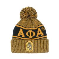 China Custom Unisex Two Color Blend Bobble Hat Winter Beanie 100% Acrylic 58cm Team Sports for sale