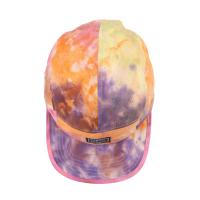 China Custom 5 Panel Camp Caps Polyester Waterproof Tie Dye Hat For Outdoor Adventures for sale