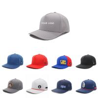 China Curved Brim Waterproof Laser Cut Hole Sports Perforated Hat 5 Panel Baseball Cap for sale