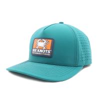 China Curved Brim Waterproof Laser Cut Hole Sports Perforated Hat 5 Panel Baseball Cap for sale