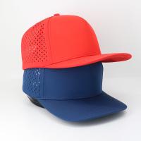 China Laser Cut Hole Perforated Hat Custom Men 5 Panel Rubber Logo Sport Dad Hat Waterproof Hat for sale