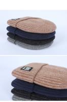 China Recycled RPET Eco Friendly Warm Fleece Cuff Beanie Ribbed Knitted Hat Custom Logo for sale