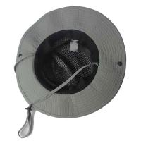 China Custom Nylon Dry-Fit Fisherman Bucket Hat Wide Brim Embroidered Logo 58cm for sale