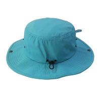 China Custom Nylon Dry-Fit Fisherman Bucket Hat Wide Brim Embroidered Logo 58cm for sale