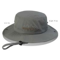 China Custom Nylon Dry-Fit Fisherman Bucket Hat Wide Brim Embroidered Logo 58cm for sale