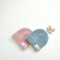 China Eco Friendly Acrylic Cashmere Wool Waffle Beanie Winter Hat with Custom Knitted Patch RPET Label for sale