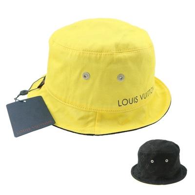 China Unisex Reversible Bucket Hat 58cm Custom Logo Embroidered Wide Brim Fisherman Cap ODM for sale