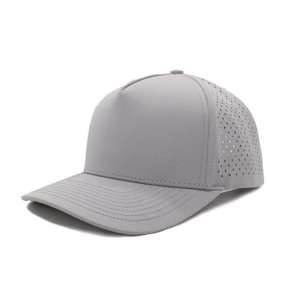 China Custom Breathable Golf Hat with Laser Cut Holes Adjustable Plastic Buckle 56-60cm for sale