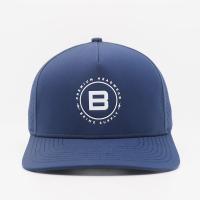 China Custom Laser Cut Hole Perforated 5 Panel Navy Golf Hat Breathable Waterproof Outdoor Sports Caps 58cm for sale