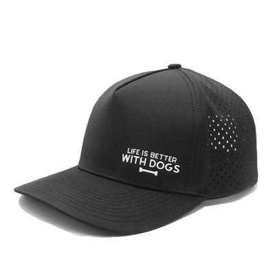 China Custom Laser Cut Hole Baseball Cap Waterproof Sports Hat Adjustable Plastic Buckle 58cm for sale