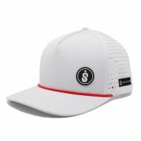 China Adults Laser Cut Perforated Sport Cap Rubber Patch Curved Brim 96% Polyester for sale