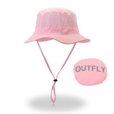 China Packable Lightweight Safari Sun Hat Quick Dry Fishing Hat with Strap 58cm for sale