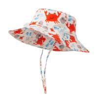 China Unisex Toddler Summer Hat UPF 50 Wide Brim Sun Bucket Hat with Chin Strap 54cm for sale