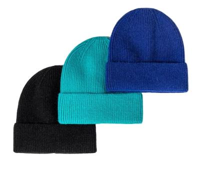 China Wholesale Eco Friendly RPET Recycled Polyester Ribbed Cuffed Beanie Hats Custom Logo for sale