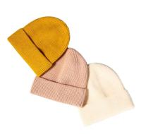 China Wholesale Eco Friendly RPET Recycled Polyester Ribbed Cuffed Beanie Hats Custom Logo for sale