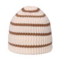 China Eco Friendly Sustainable Acrylic Cashmere Wool Winter Beanie Unisex Striped Ribbed Custom Size for sale