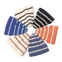 China Eco Friendly Sustainable Acrylic Cashmere Wool Winter Beanie Unisex Striped Ribbed Custom Size for sale