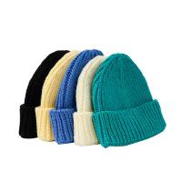 China Custom Eco Yarn Acrylic Cashmere Wool Winter Beanie Unisex Knitted Hat 100% RPET for sale