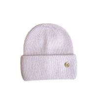 China Custom Women's Winter Beanie with Metal Logo Cotton Cashmere Wool Knitted Hat 100% Acrylic for sale