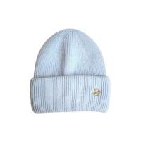 China Custom Women's Winter Beanie with Metal Logo Cotton Cashmere Wool Knitted Hat 100% Acrylic for sale