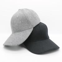 China Plain Black Wool Felt Baseball Cap for Adults 56-60cm Custom Size Party Style for sale