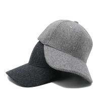 China Plain Black Wool Felt Baseball Cap for Adults 56-60cm Custom Size Party Style for sale