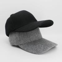 China Plain Black Wool Felt Baseball Cap for Adults 56-60cm Custom Size Party Style for sale