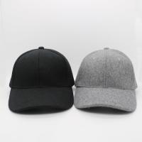 China Plain Black Wool Felt Baseball Cap for Adults 56-60cm Custom Size Party Style for sale