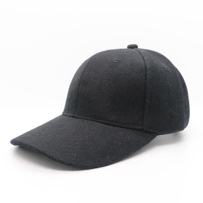 China Pure Wool Blend 6 Panel Baseball Cap Unisex Cashmere Sports Hat 56-60cm for sale