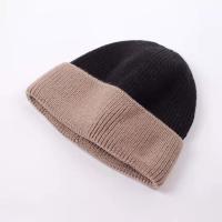 China 50% RPET 50% Acrylic Designer Logo Solid Cuff Knitted Beanie Cap For Winter Warmth for sale
