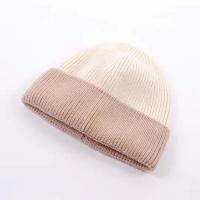 China 50% RPET 50% Acrylic Designer Logo Solid Cuff Knitted Beanie Cap For Winter Warmth for sale