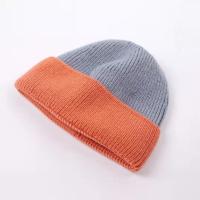 China 50% RPET 50% Acrylic Designer Logo Solid Cuff Knitted Beanie Cap For Winter Warmth for sale