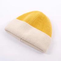 China 50% RPET 50% Acrylic Designer Logo Solid Cuff Knitted Beanie Cap For Winter Warmth for sale
